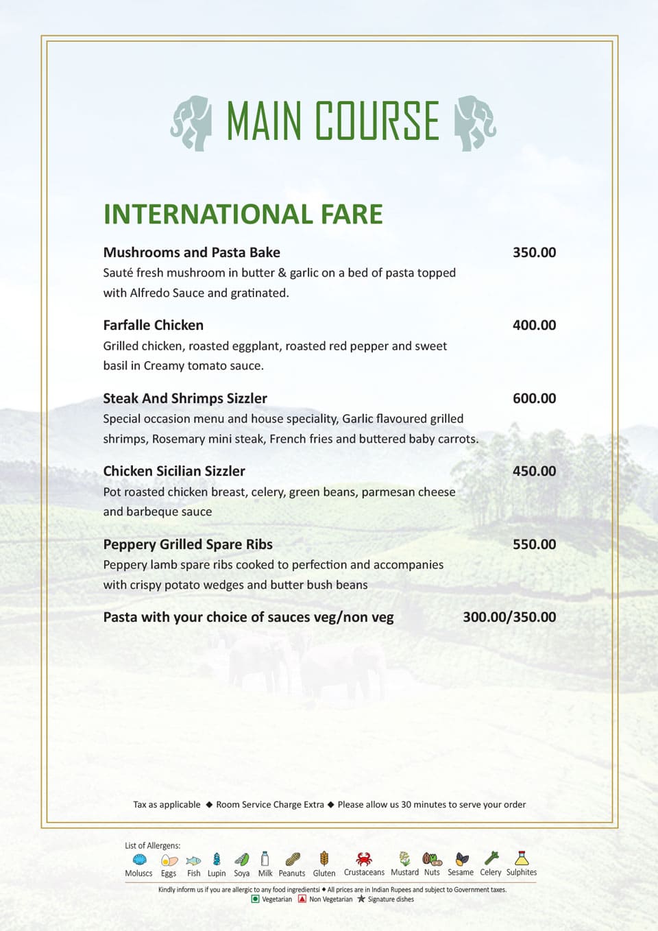 Menu – Elephant Passage