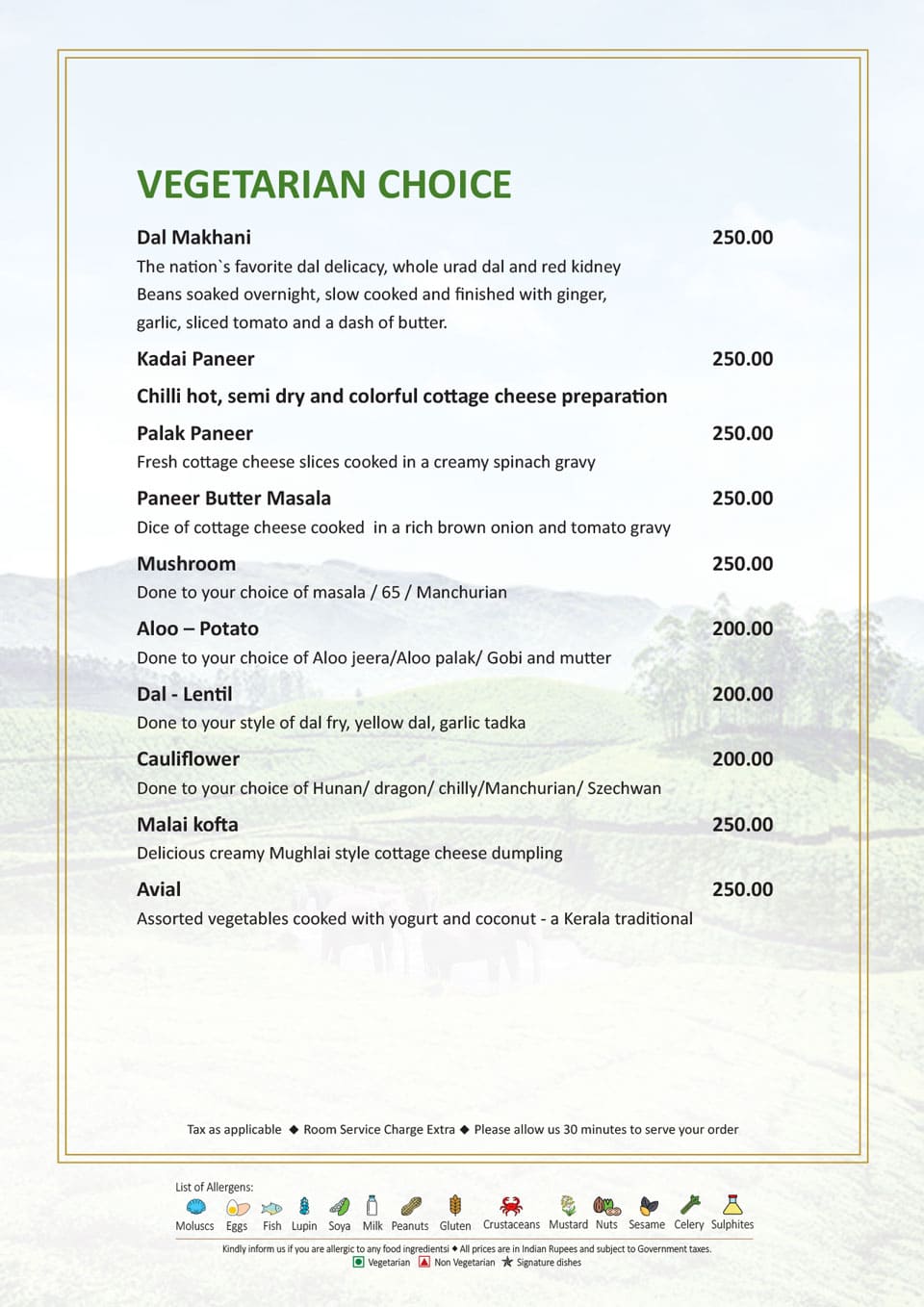 Menu – Elephant Passage