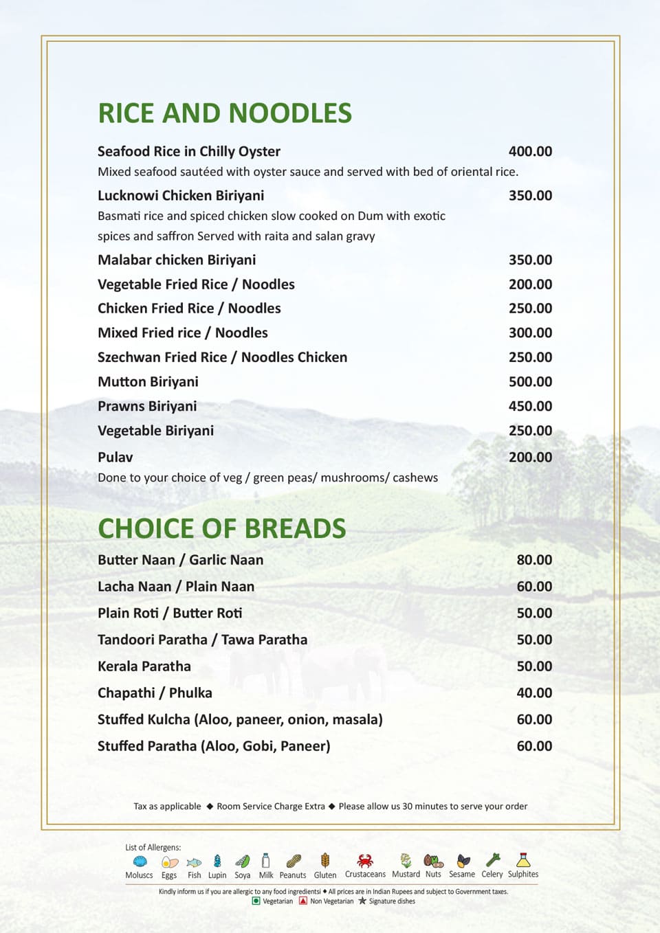 Menu – Elephant Passage